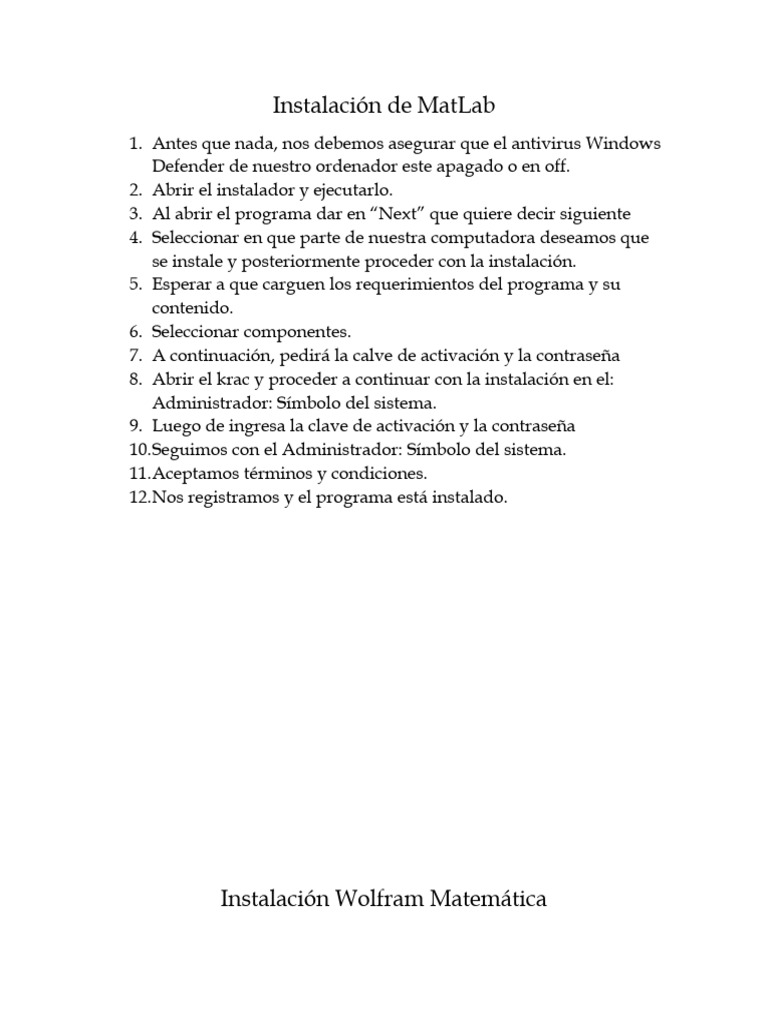 Instalación de MatLab y Wolfram | PDF | Negocios | Informática
