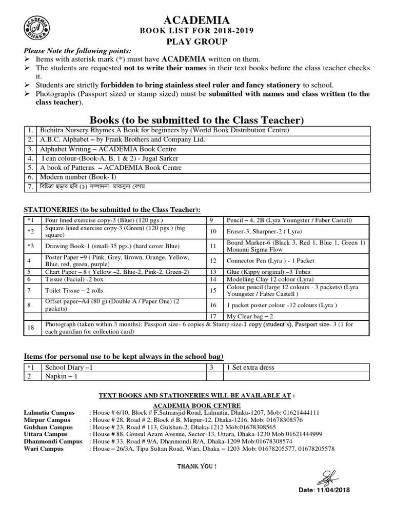 Book List 2018-19 PlayGroup | PDF | Graphic Design