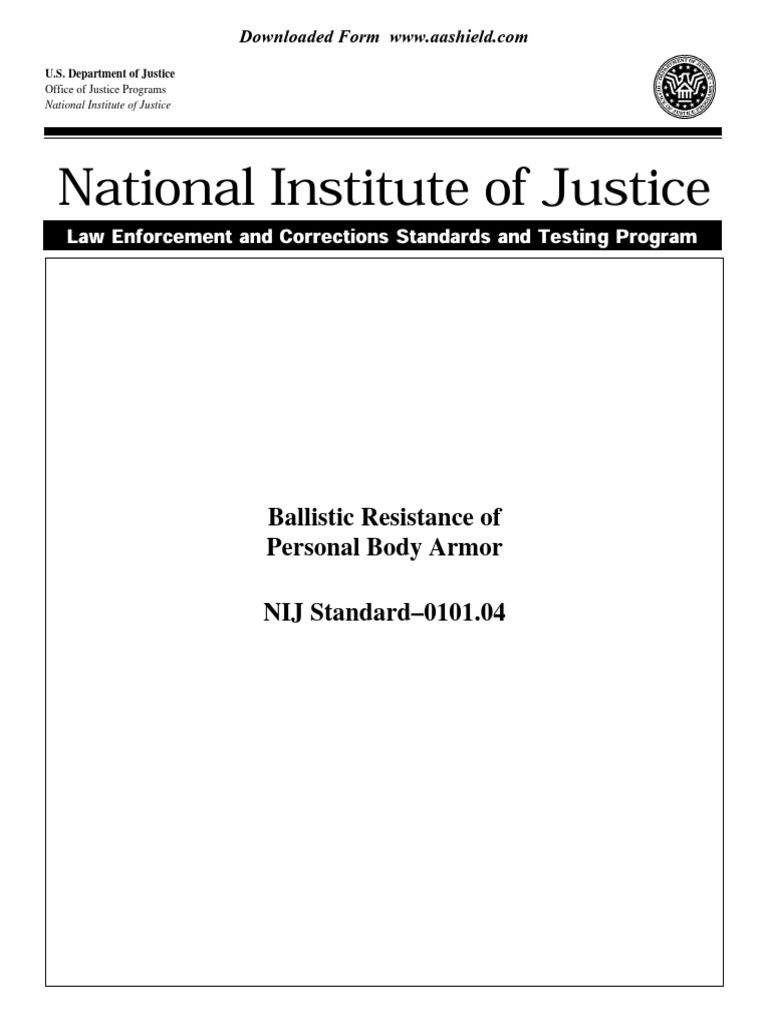 NIJ Standard 0101.04 for Body Armor | PDF | Bullet | Flight