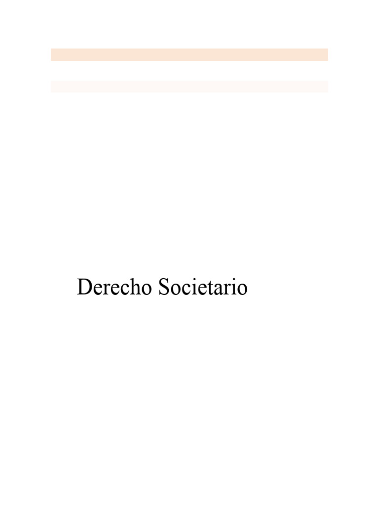 Derecho Societario | PDF | Sociedad | Bienes (Ley)
