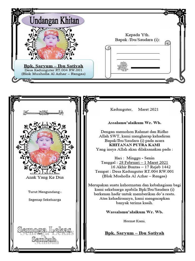 Undangan Khitan | PDF