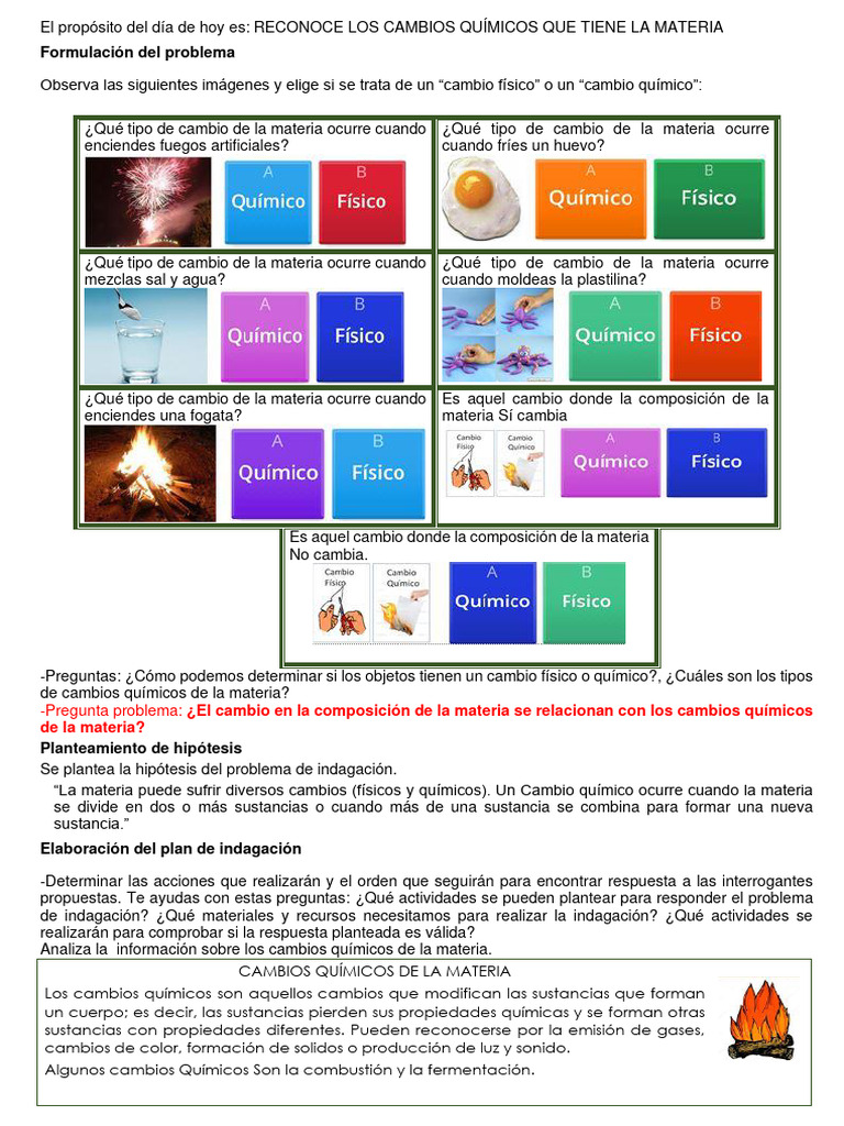 Reconocimiento de Cambios Químicos | PDF | Combustión | Hierro