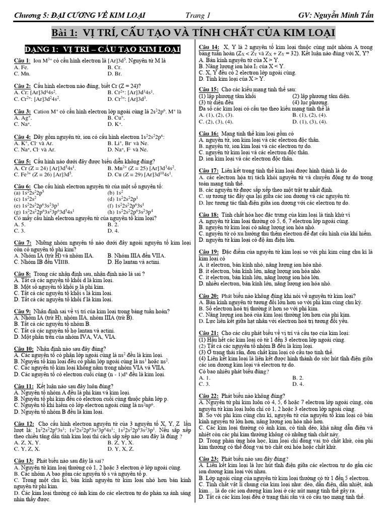 Chuong 5 - DAI CUONG KIM LOAI LY THUYET | PDF