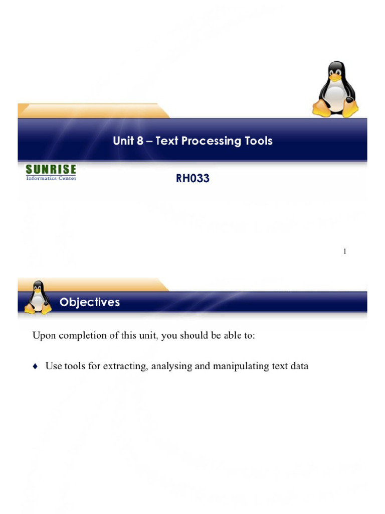Lec - Unit 8 - Text Processing Tools | PDF Lec - Unit 8 - Text Processing Tools | PDF