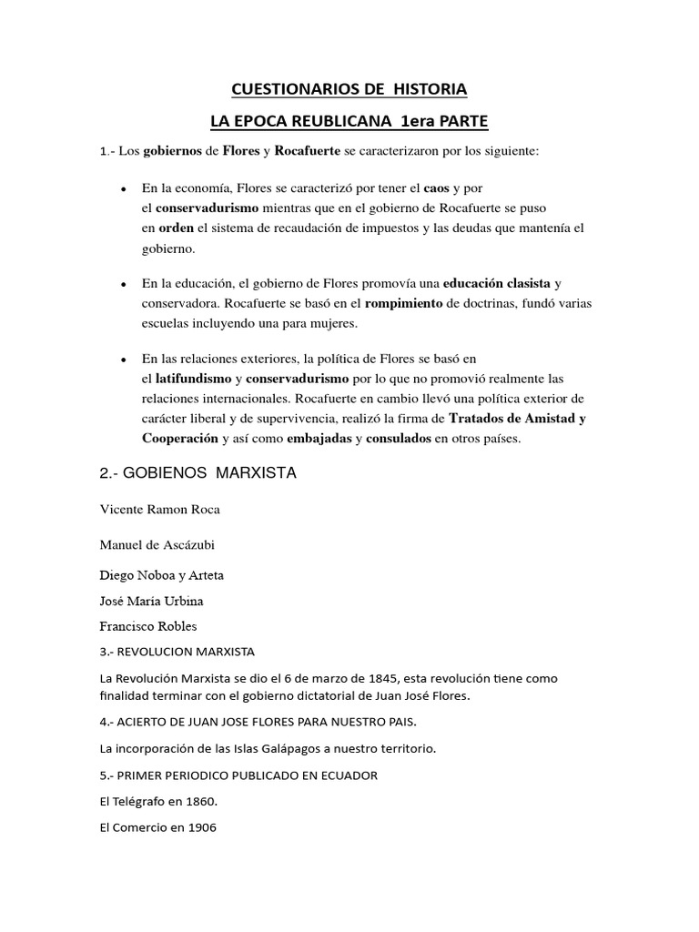 Datos Historicos Ecuador | PDF | Ecuador