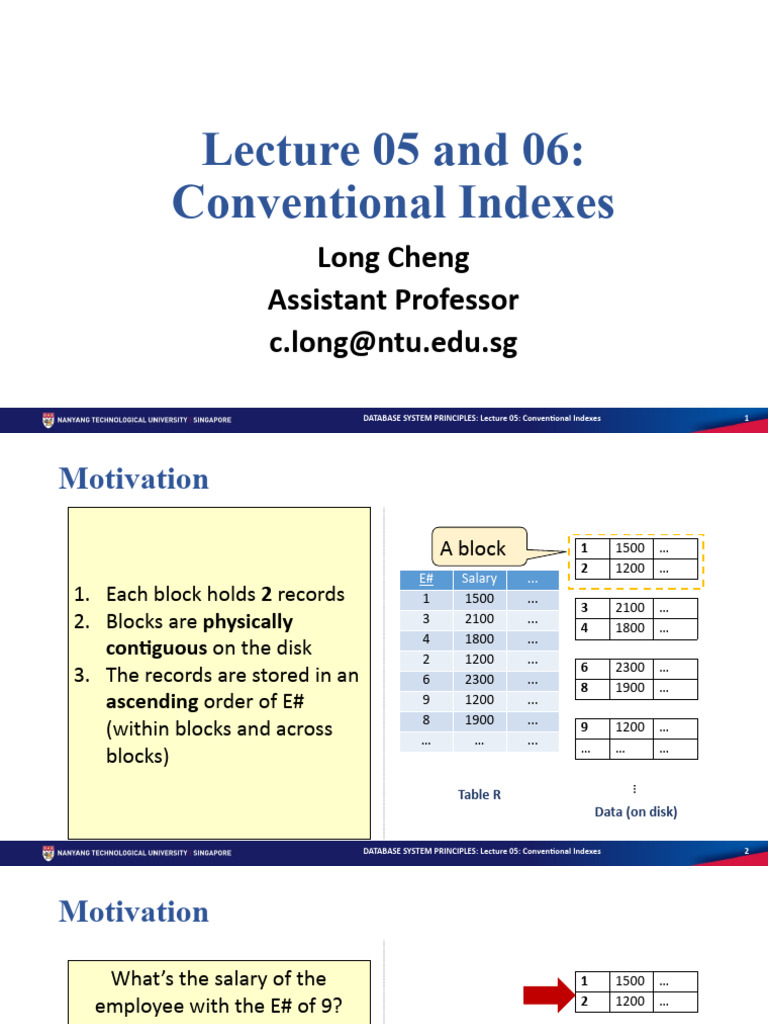 Lecture 05 and 06 Conventional Indexes | PDF | Database Index | Databases