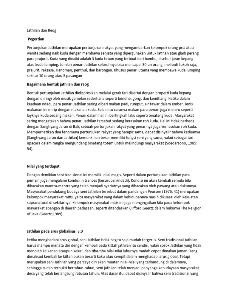 Jathilan Dan Reog | PDF