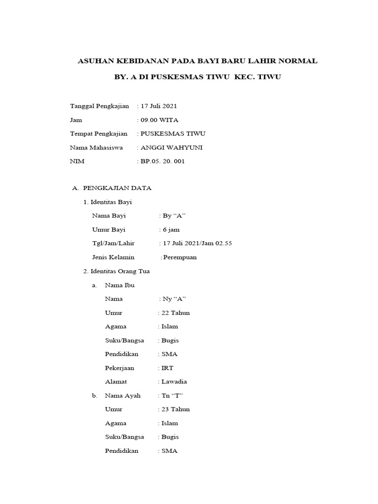 Askeb BBL Anggi 0201 | PDF | Kesehatan Holistik