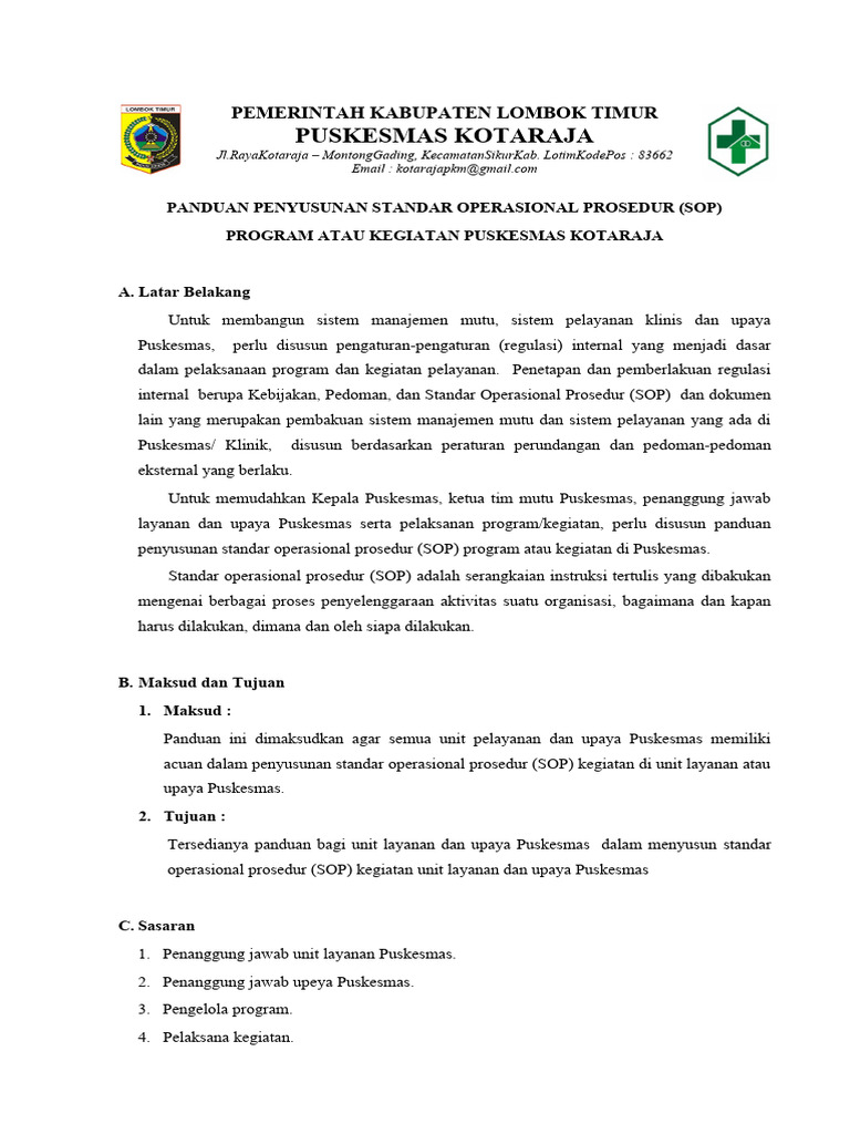 Panduan Penyusunan Sop | PDF