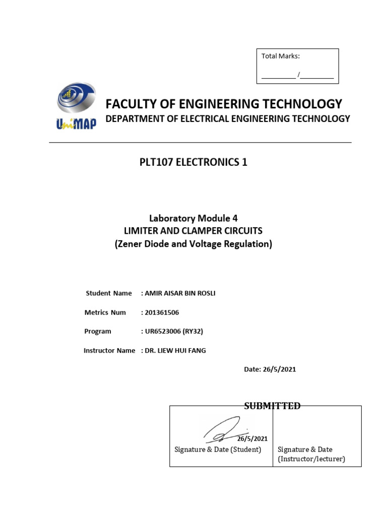 Amir Aisar Bin Rosli (201361506) | PDF | Diode | Electrical Network