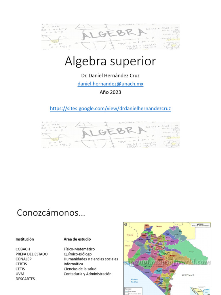 PRESENTACION - Algebra Superior | PDF | Número complejo | Número Real