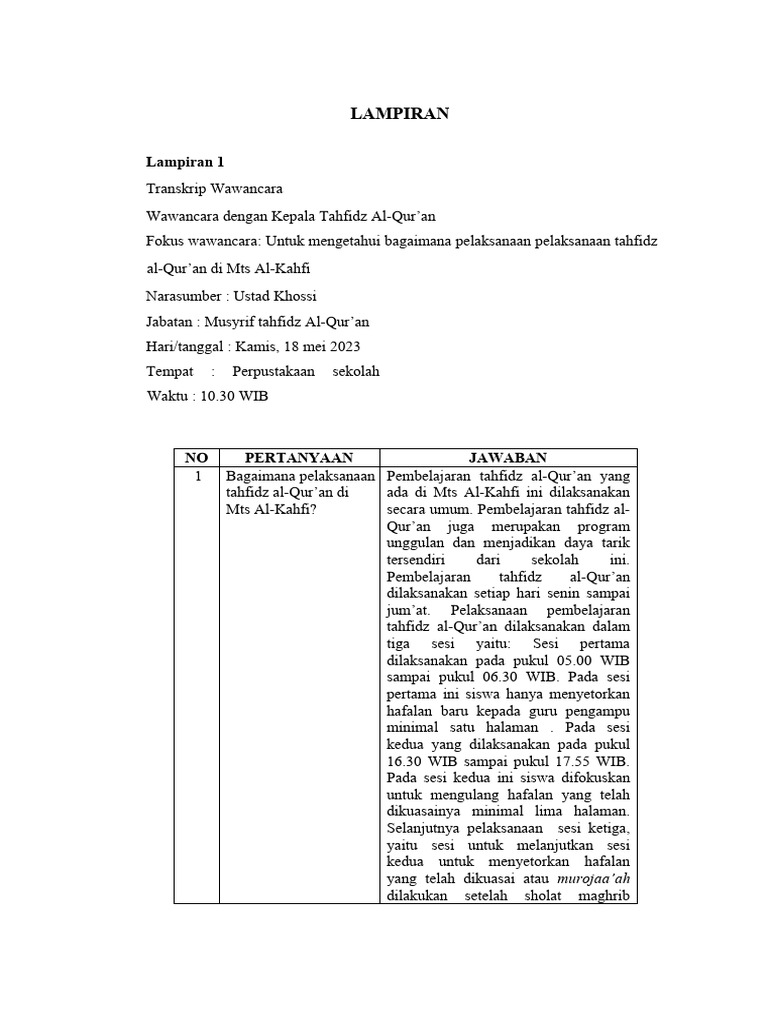 LAMPIRAN Skripsi Umi | PDF