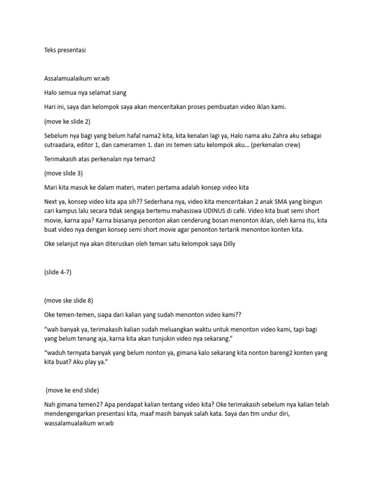 Teks Presentasi Uas | PDF | Karier & Perkembangan