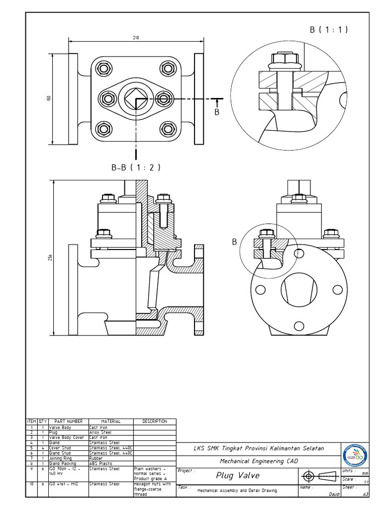 Plug Valve Drawing - 2 | PDF | Valve | Steel