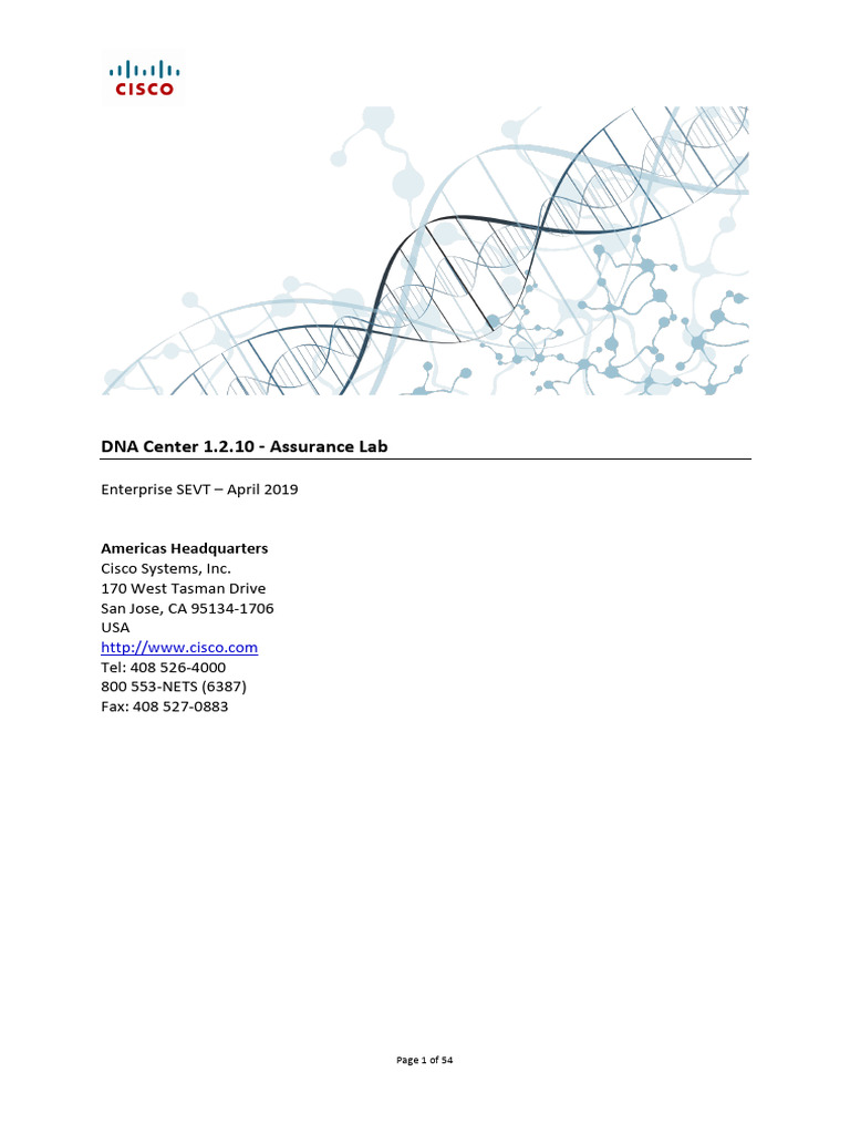 DNA Center 1.2.10 Assurance Lab Guide | PDF | Computer Network | Router ...