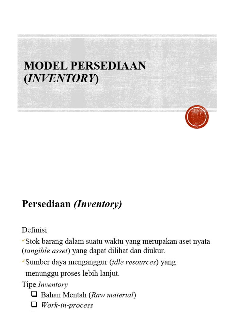 Model Persediaan dan Pengendalian Biaya | PDF