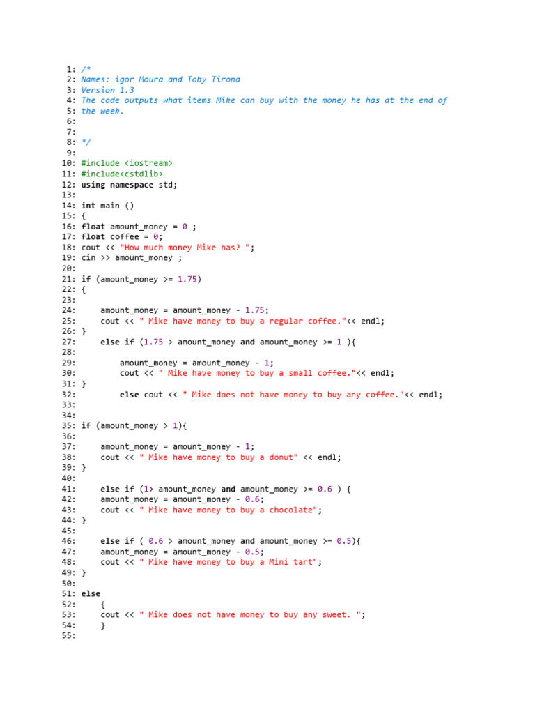 Programa em C++ | PDF