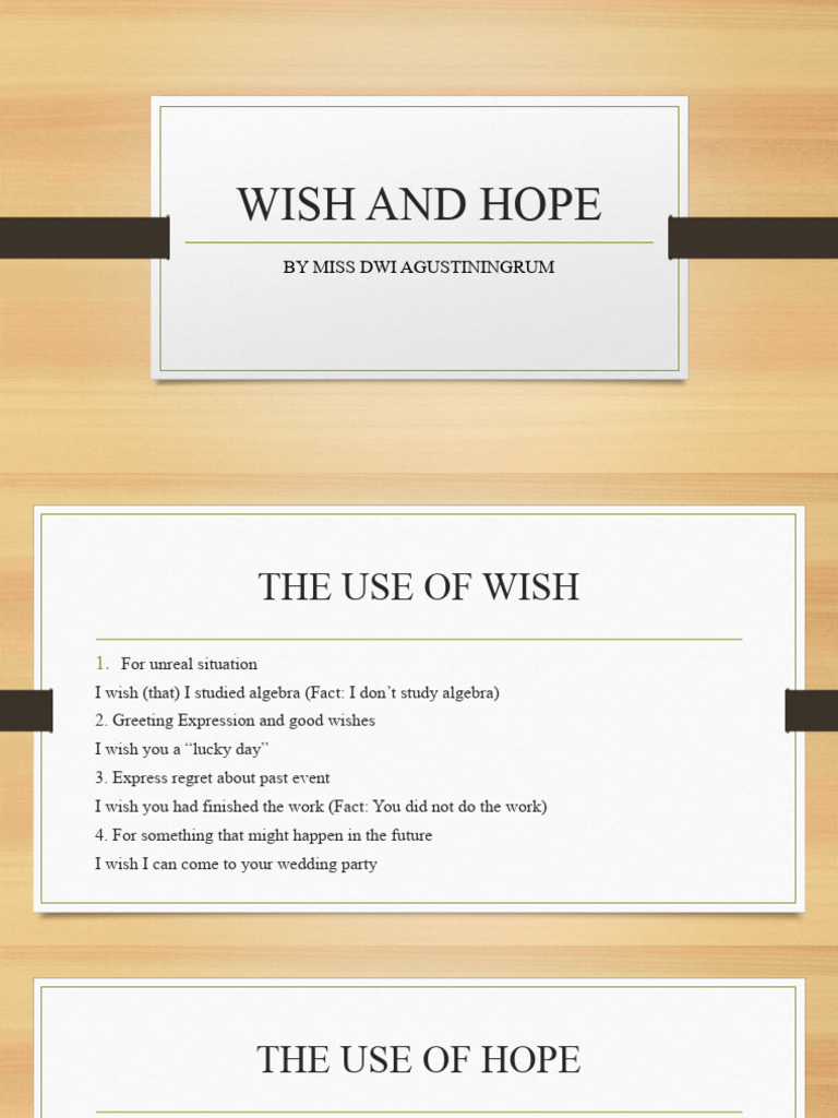 Wish and Hope Material | PDF | Language Mechanics | Grammar