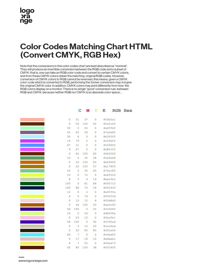 Color Chart | PDF | Rgb Color Model | Communication Design