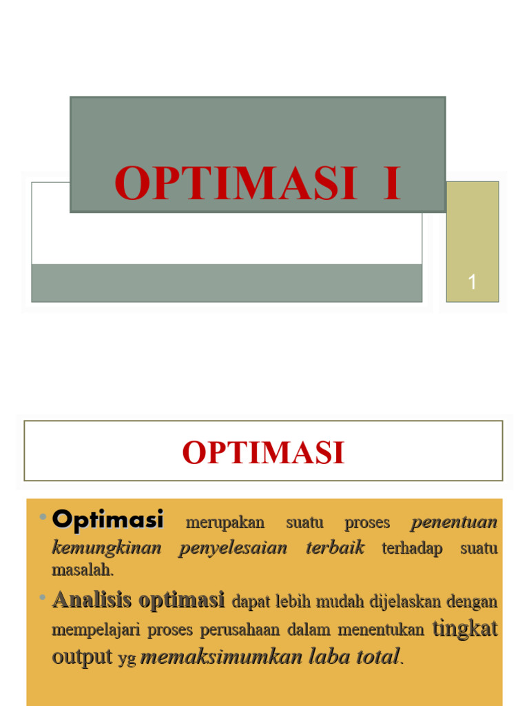 Optimasi I Rev | PDF
