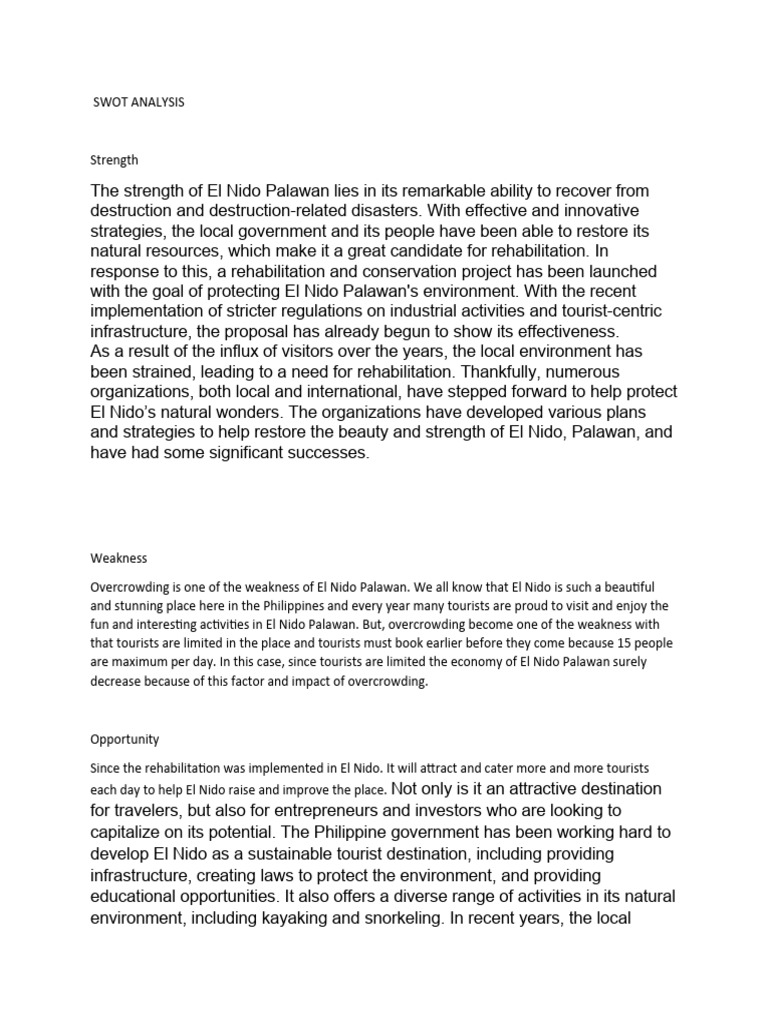 Swot Analysis | PDF | Conservation Biology | Environmental Issues