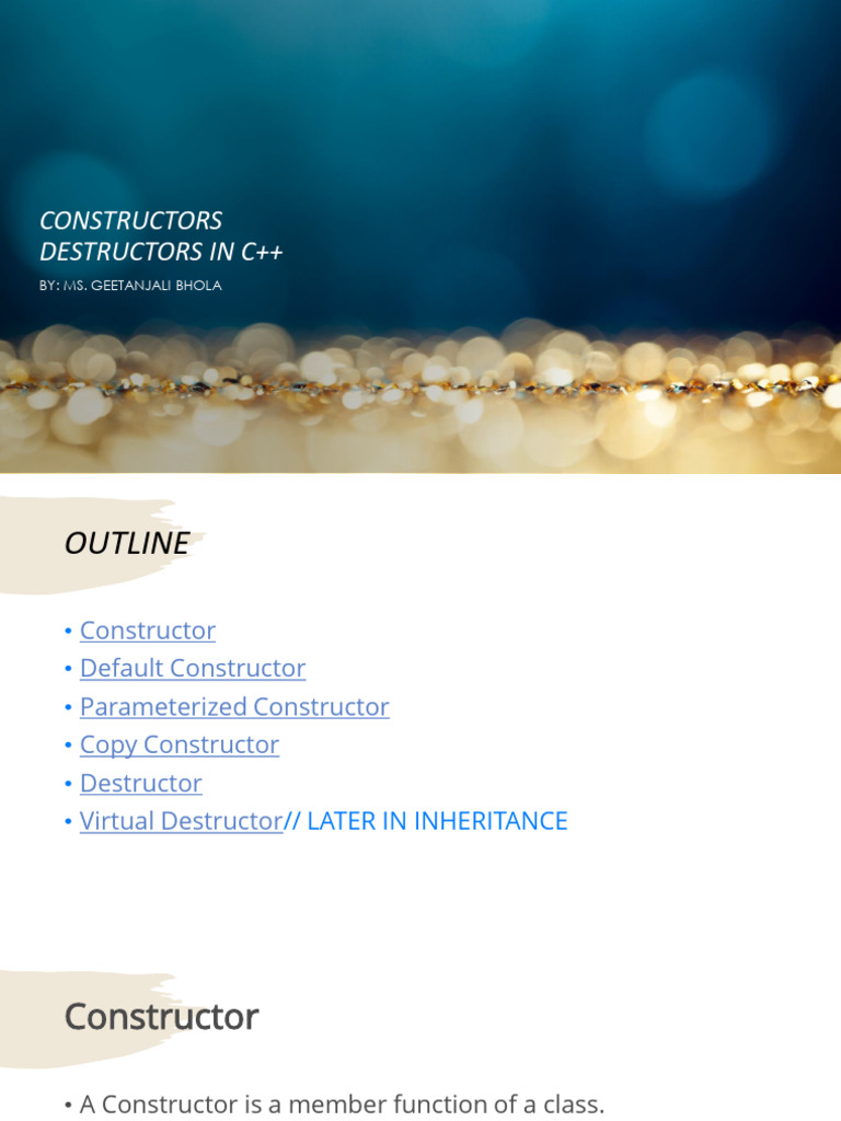 Constr And Destructor Pdf Programming Constructor Object Oriented Programming
