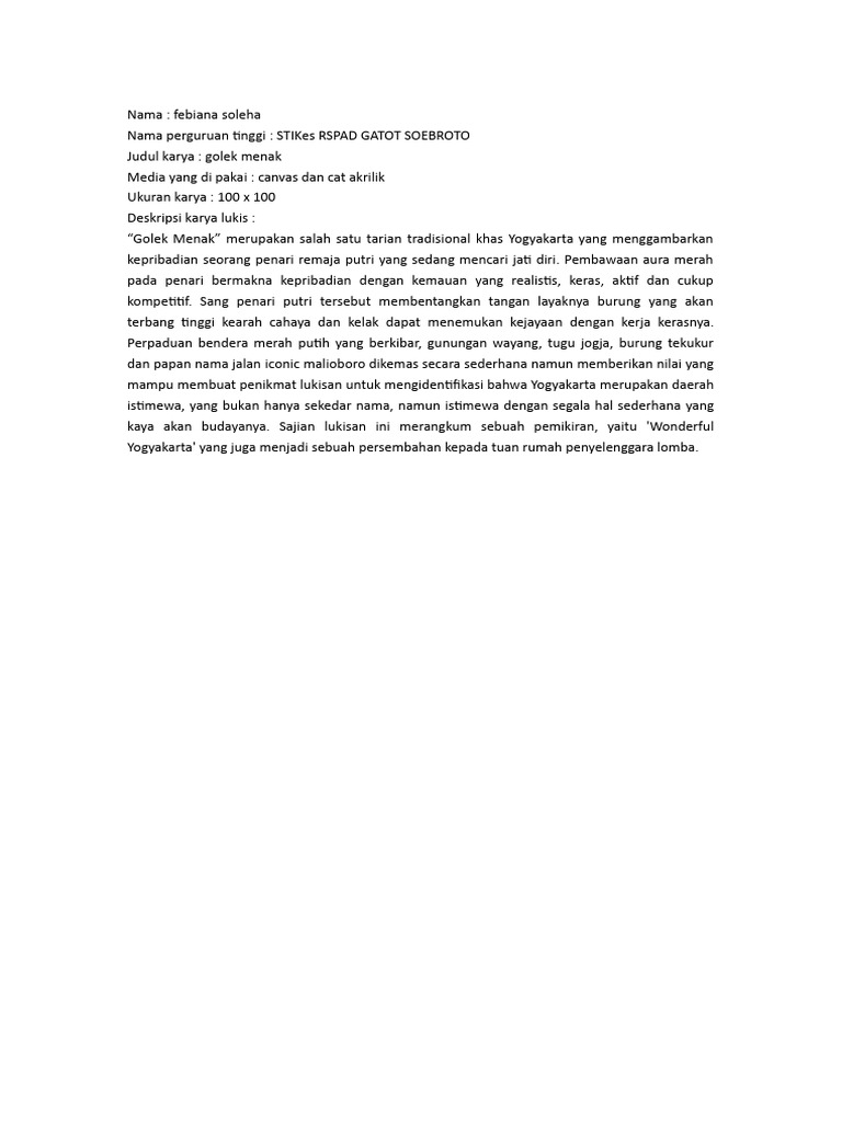 Deskripsi Lukisan Golek Menak | PDF | Seni