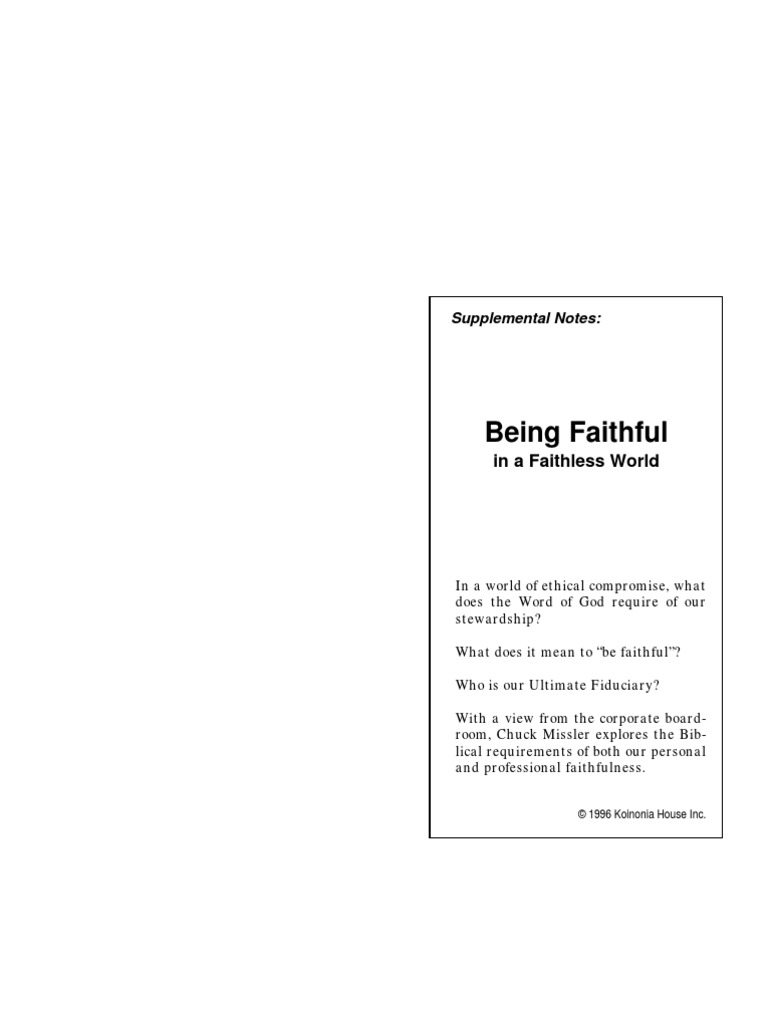 Supplemental Notes - Being Faithful in A Faithless World - 00 - Chuck ...