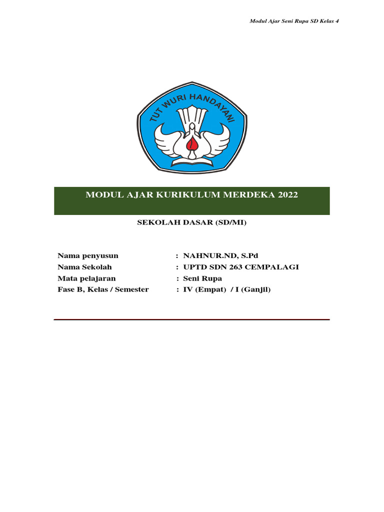 Modul Ajar Seni Rupa K4 | PDF