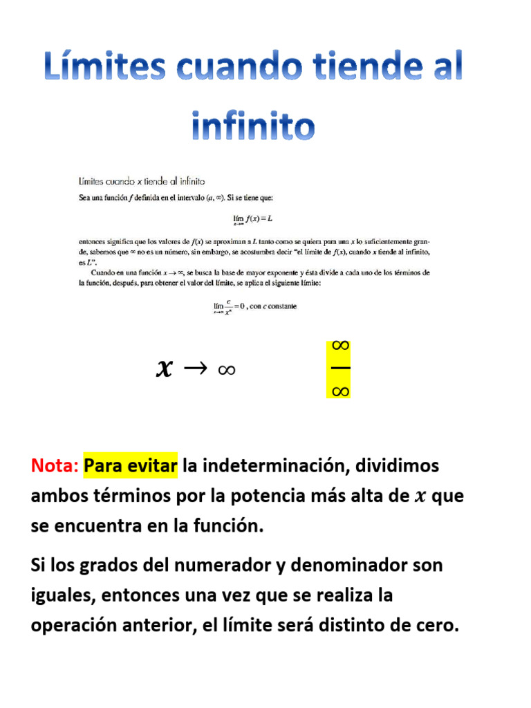 Límites Cuando X Tiende Al Infinito | PDF