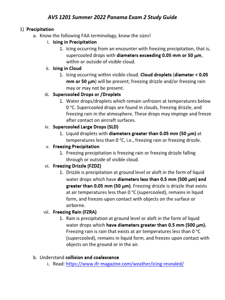 Aviation Weather Icing Study Guide | PDF | Ice | Precipitation