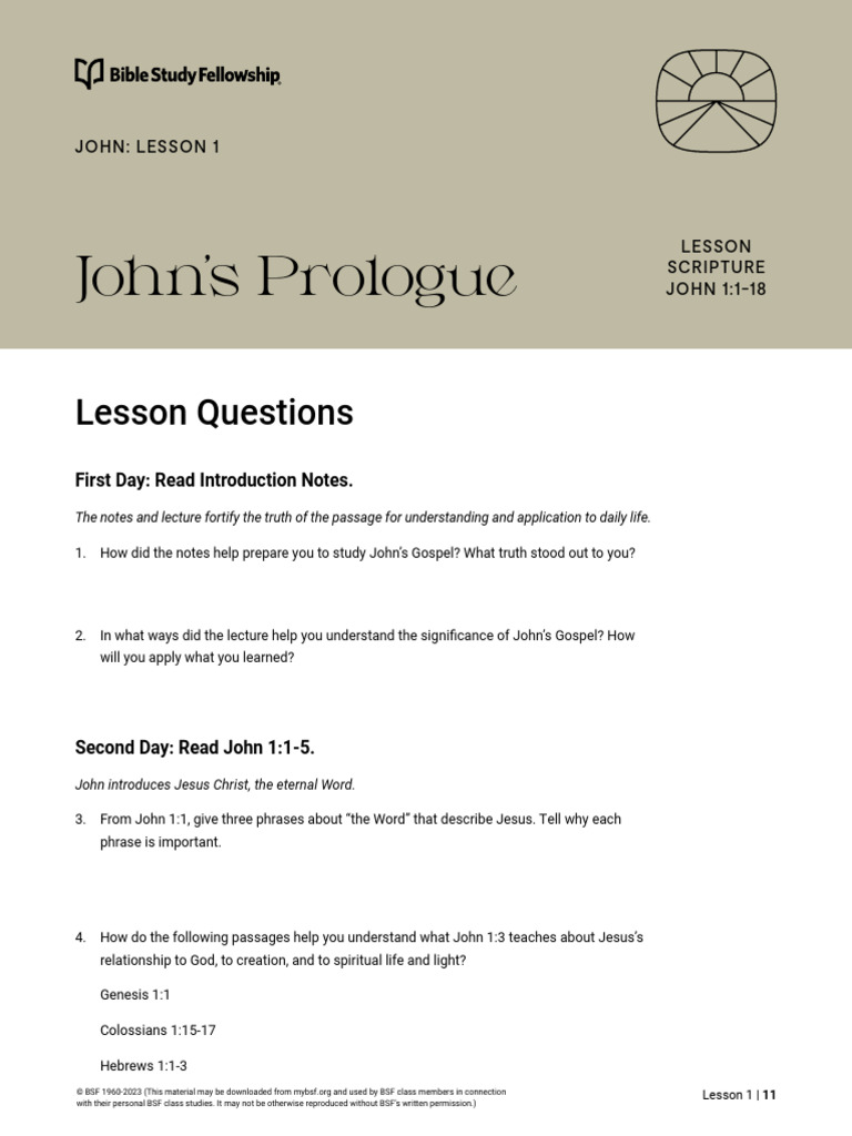Study Guide: Gospel of John Overview | PDF | Gospel Of John | Jesus