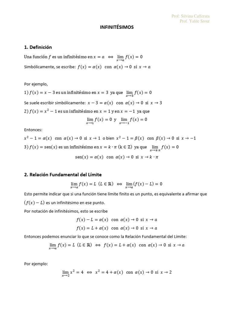 2 - Infinitésimos | PDF | infinito | Función (Matemáticas)