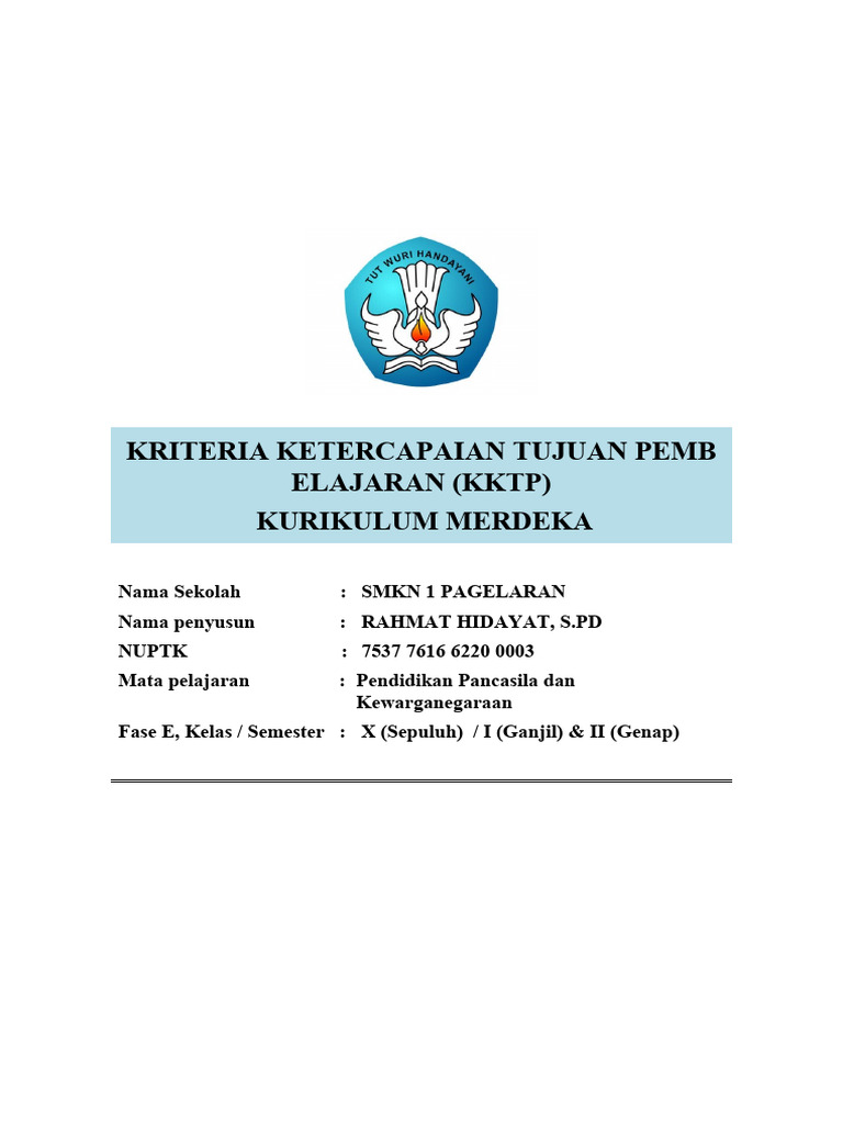 KKTP PKN Kurikulum Merdeka | PDF