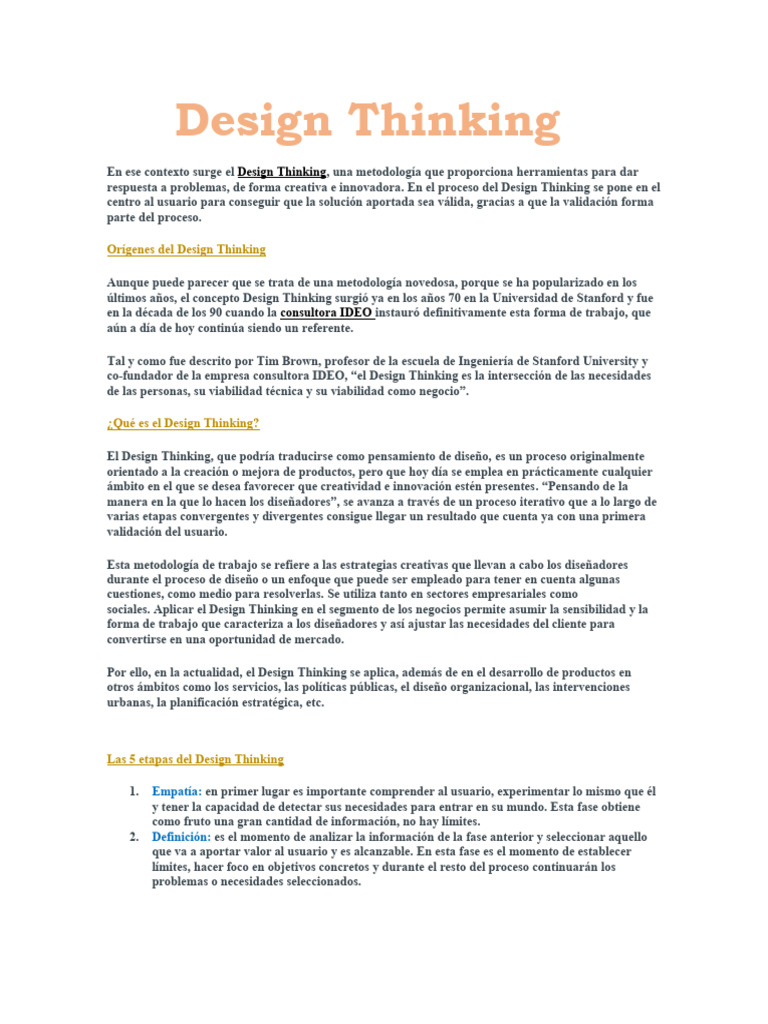 Design Thinking | PDF | El pensamiento de diseño | Ciencia cognitiva