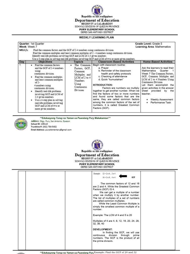 WLP Week 7 | PDF | Mathematics | Elementary Mathematics