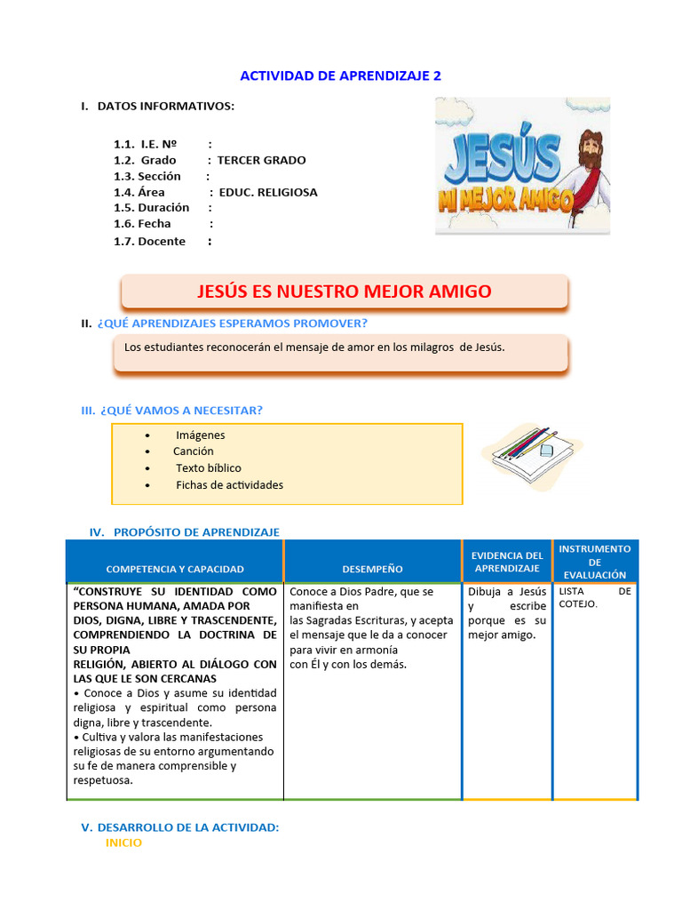 D2 A2 Sesion Rel. Jesús Es Nuestro Mejor Amigo | PDF | Jesús | Amor