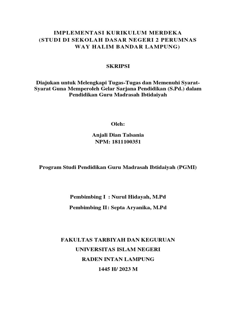 Skripsi Bab 1-2 Dapus | PDF