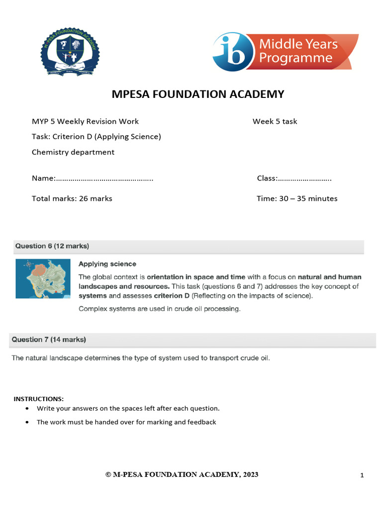 MYP 5 - Crit - D - Revision - Pack | PDF