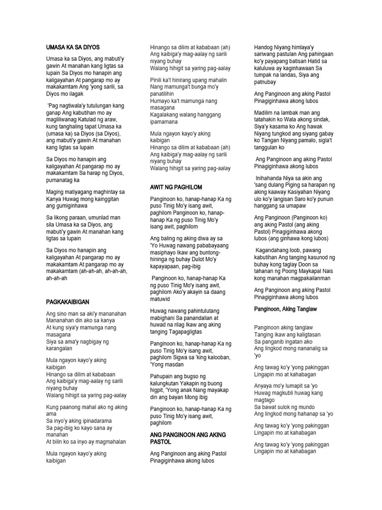 List of Songs | PDF