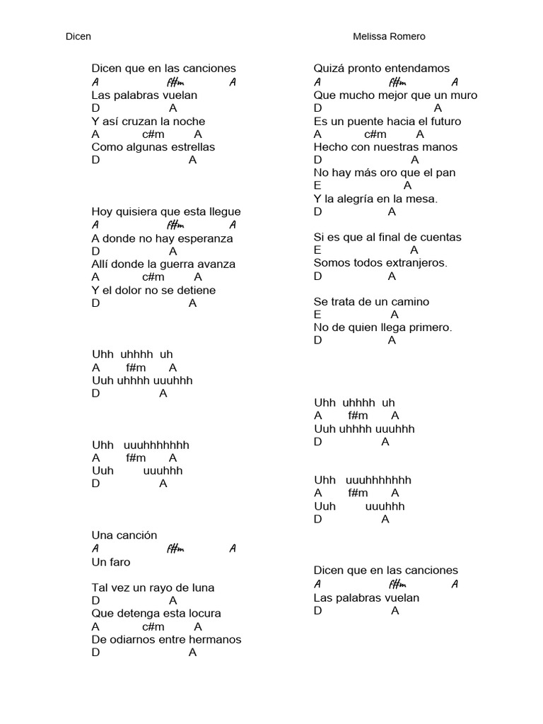 Dicen Letra | PDF