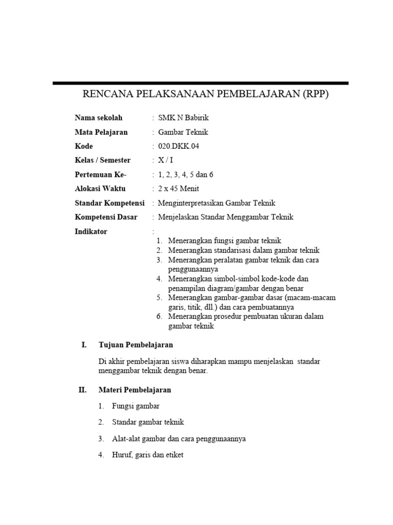 RPP Pertemuan 1 Sampai 7 | PDF