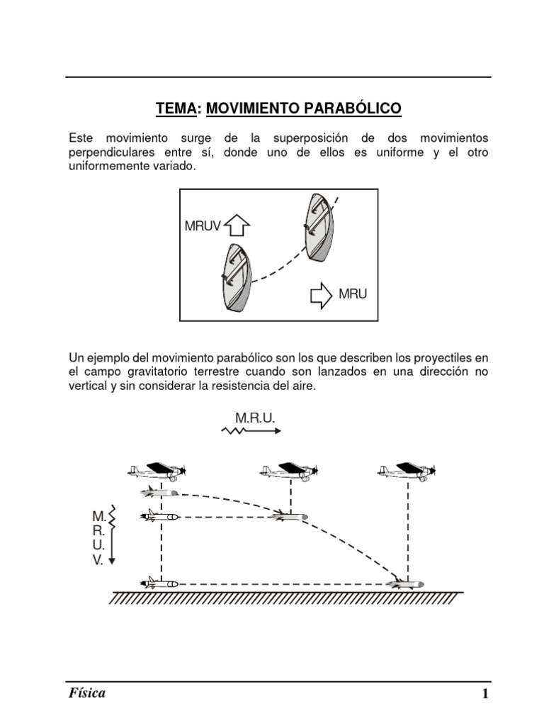 Movimiento Parabólico en Proyectiles | PDF | Tiempo espacial ...