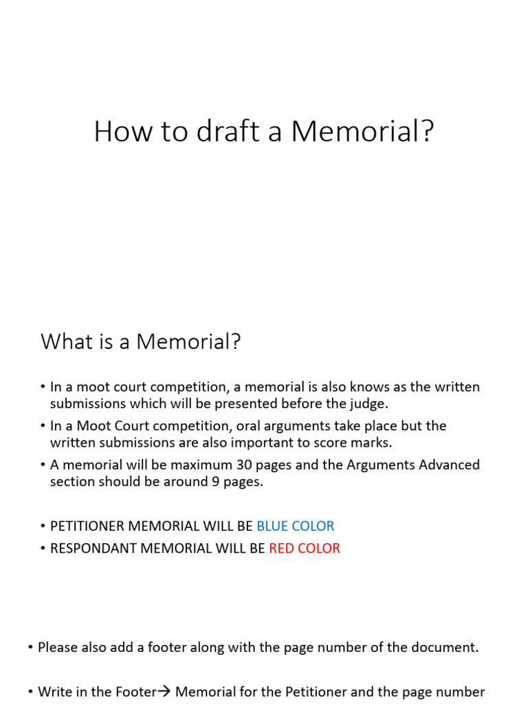 How To Draft A Memorial | PDF | Government Institutions | Public Sphere