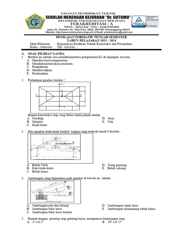 Soal Gambar Atap 2 PDF Free | PDF