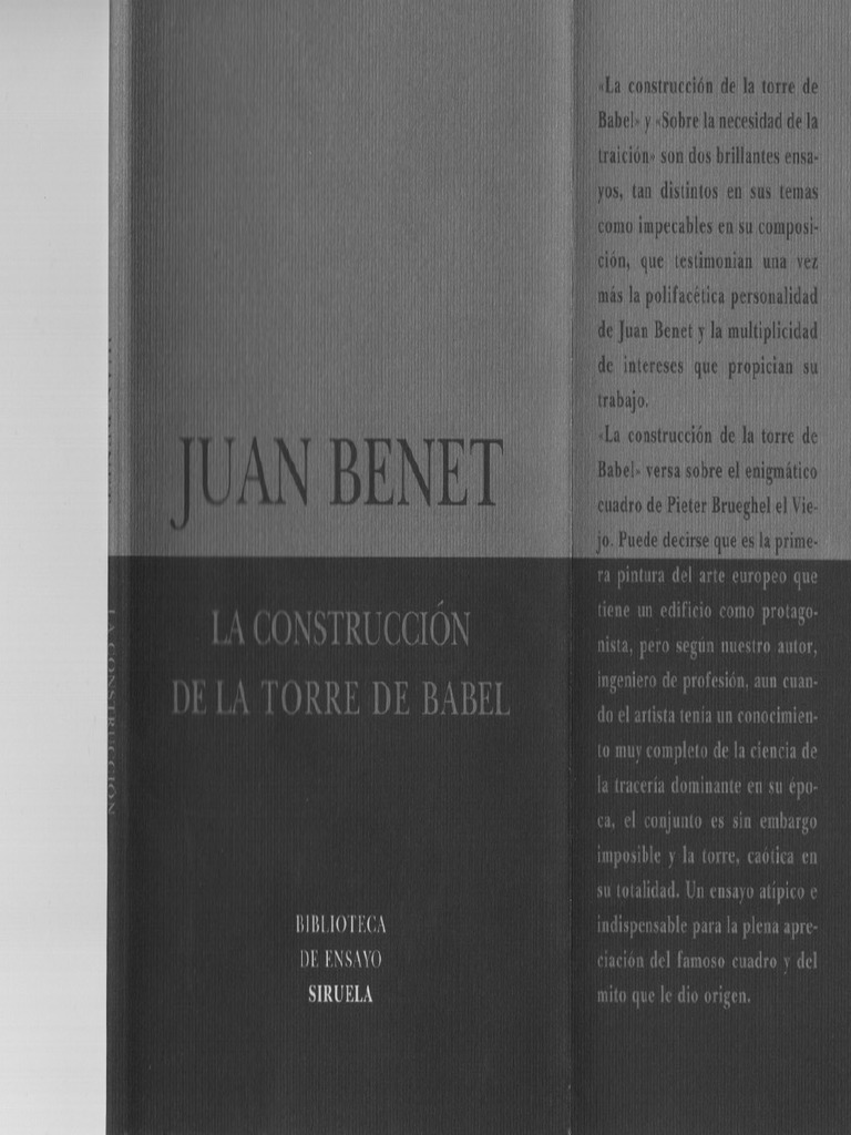 J. Benet, La Construcción de la Torre de Babel | PDF