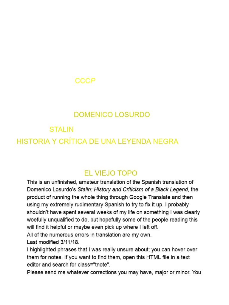 Stalin - History and Criticism of A Black L - Domenico Losurdo 2 | PDF ...