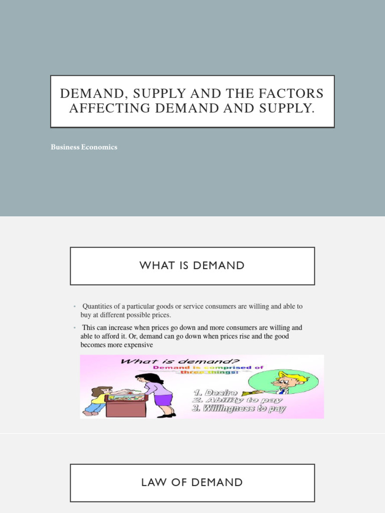 Demand, Supply and The Factors Affecting Demand and Supply | PDF ...