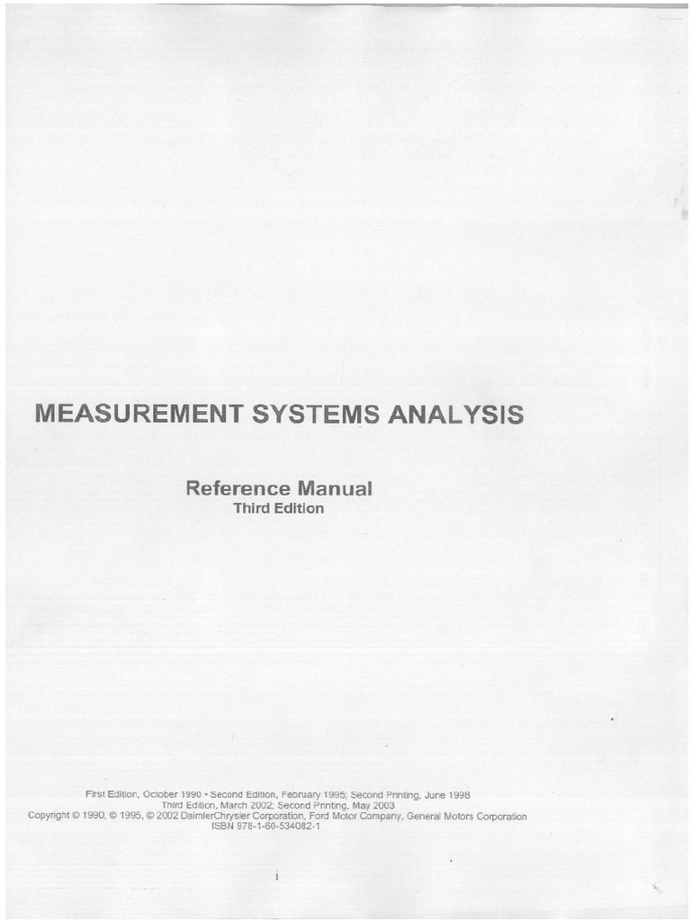MSA Measurement System Analysis Manual | PDF