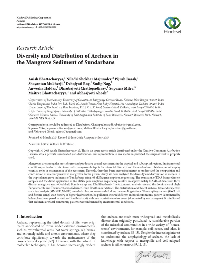 Diversity and Distribution of Archaea in | PDF | Archaea | Earth Sciences